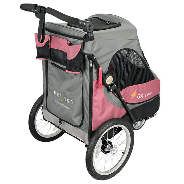 Petstro Safari - עגלה לכלבים 3 גלגלים Petstro 3-Wheel Buggy Grey/Pink ...